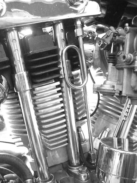 Old-Stf Ironhead Sportster XL rocker box oil Loop line - Stainless