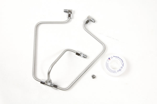 Old-Stf Shovelhead rocker box Split Oil Line - Stainless Steel