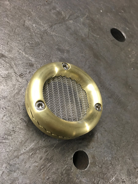 Old-Stf Brass KR Bee Blocker w SS screen - S&S super E & G carburetor