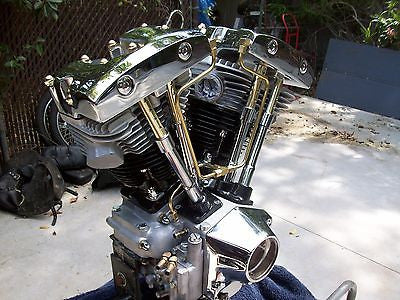 Old-Stf Shovelhead rocker box split oil line - Brass