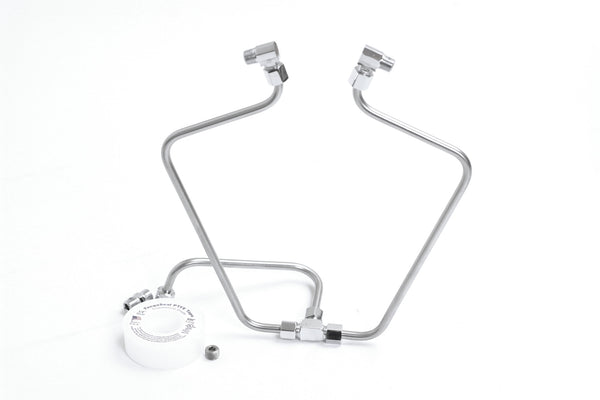 Old-Stf Shovelhead rocker box Split Oil Line - Stainless Steel